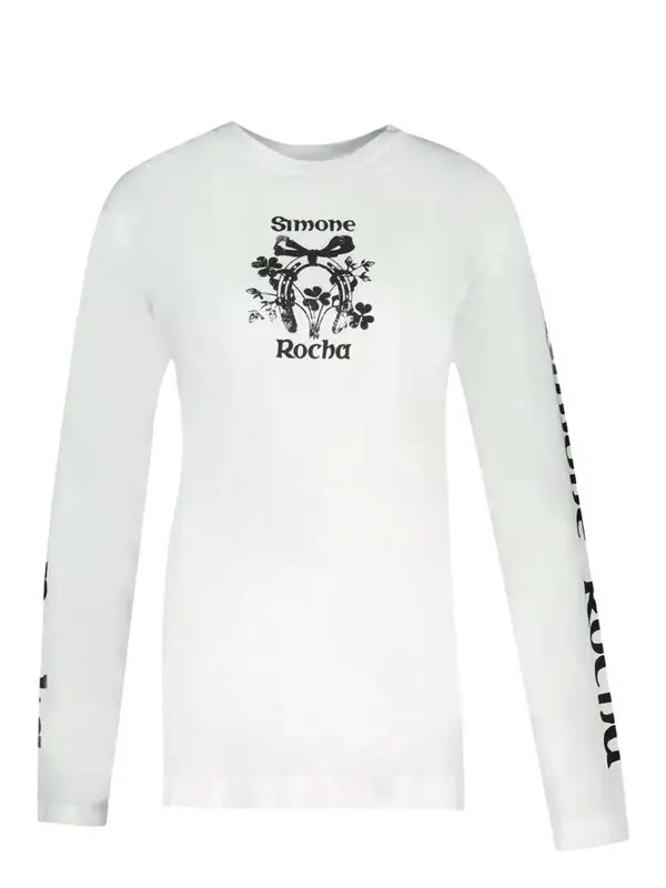 Simone Rocha Long Sleeve Graphic T-shirt - White