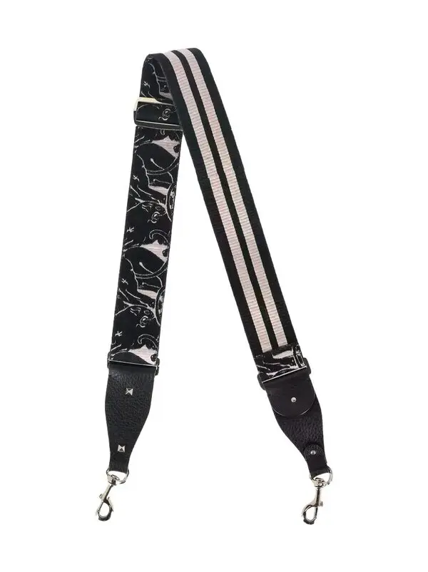Valentino Garavani Rockstud Abstract Pattern Bag Strap - Black