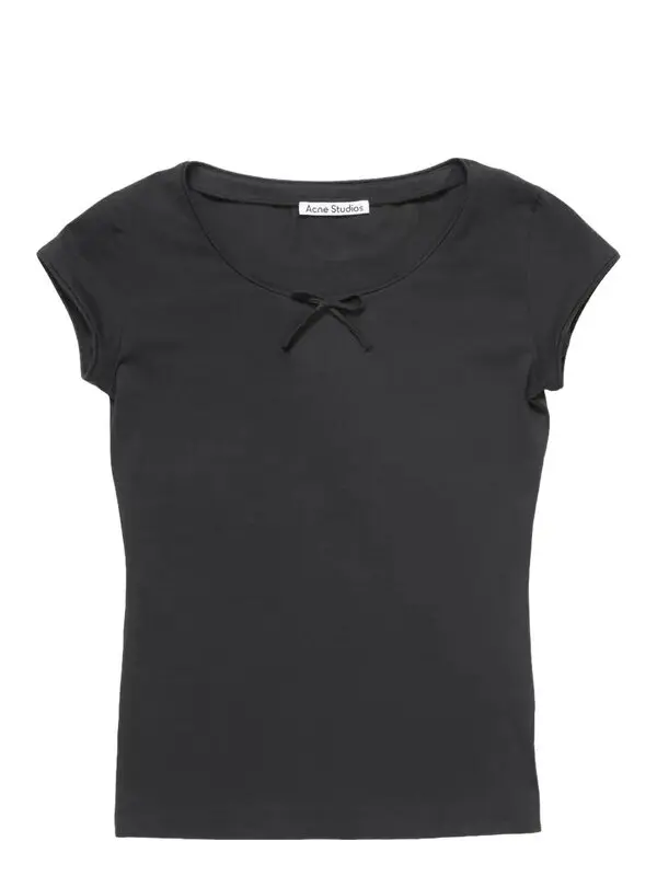Acne Studios Bow Detail Cap Sleeve T-shirt - Black