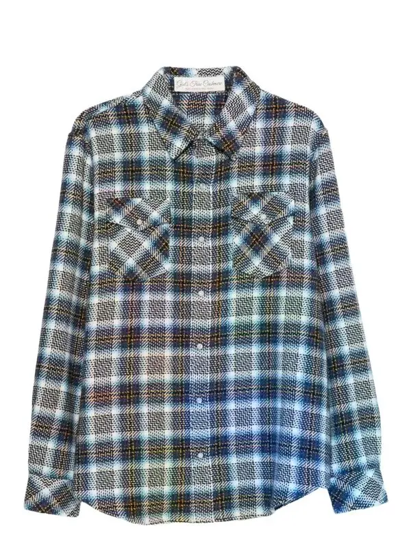 GOD'S TRUE CASHMERE Tartan-pattern Overshirt - Blue