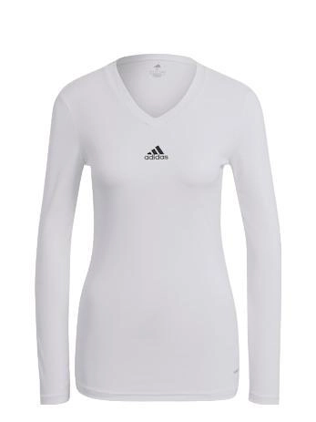 Adidas Long Sleeve V-neck Tee - White
