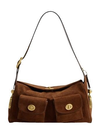 COACH Turnlock Haversack Bag - Warm Brown
