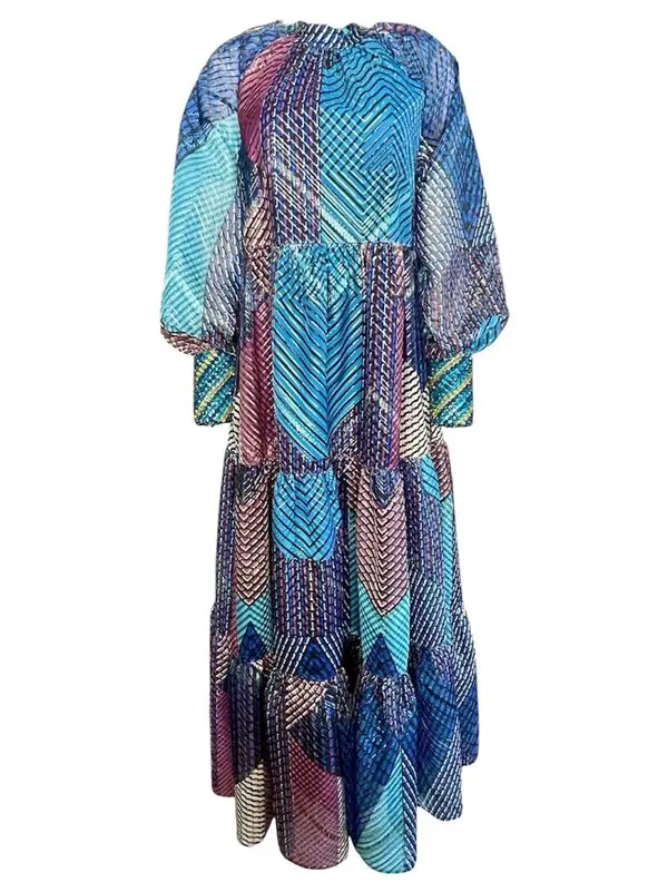 LAURA CITRON Blue Tapestry Maxi Dress - Blue/purple