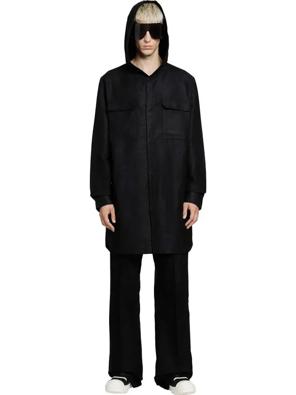 Rick Owens Tower Hooded Outershirt - Black