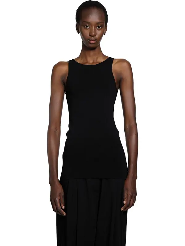 TOTEME Classic Compact Knit Tank Top - Black