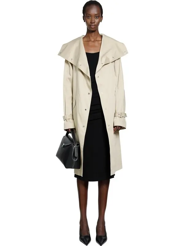 TOTEME Oversized Cotton Gabardine Trench Coat - Beige