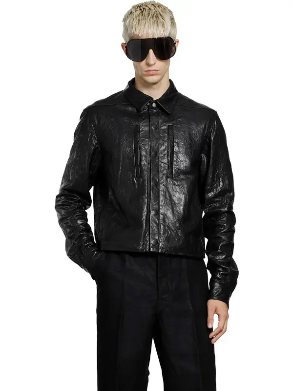 Rick Owens Tower Alice Leather Jacket - Black
