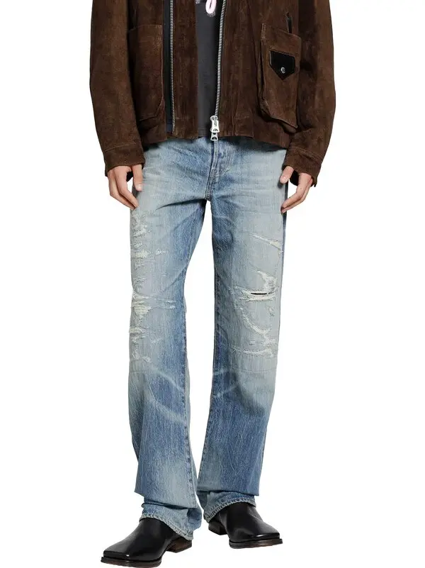 Mastercraft Union Showa Relaxed Repaired Jeans - Blue
