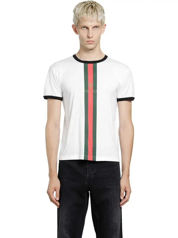 Gucci Web And Crest T-shirt - White