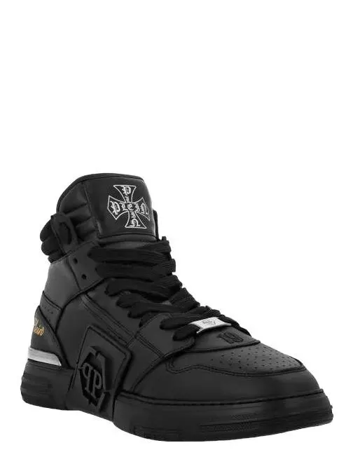 Philipp Plein Phantom Kicks Mid-top Sneakers - Black/black
