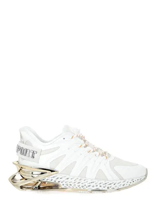 PLEIN SPORT Chrome Tiger Gen X 02 Lace-up Sneakers - White