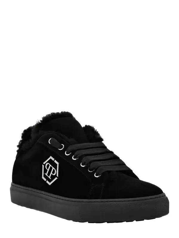 Philipp Plein Shearling Lo-top Sneakers - Black