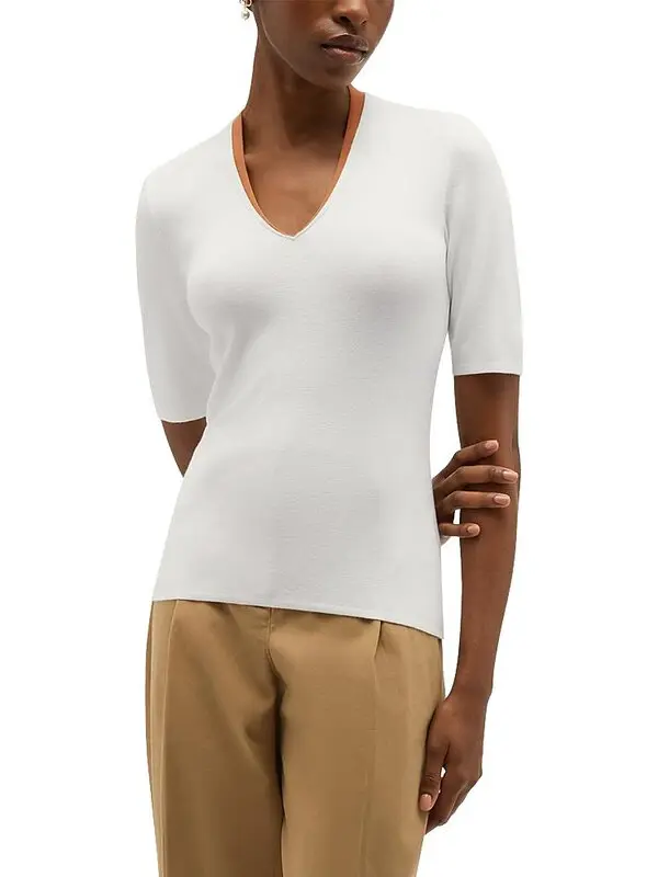 HOBBS LONDON Scarlett Knitted Top - Ivory Camel