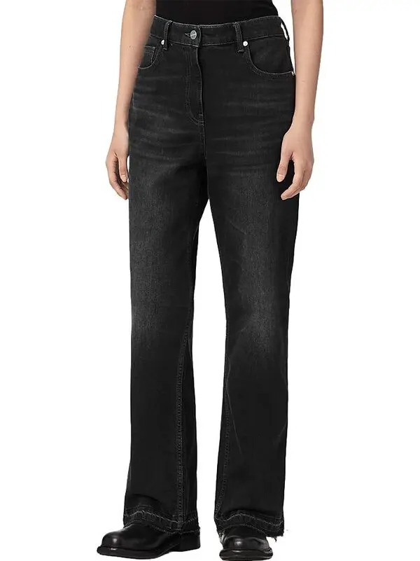 ALLSAINTS Fable Mid Rise Bootcut Jeans - Washed Black