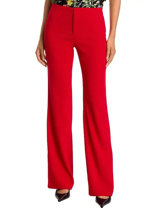 Alice + Olivia Teeny Low Rise Flare Leg Pants - Hibiscus