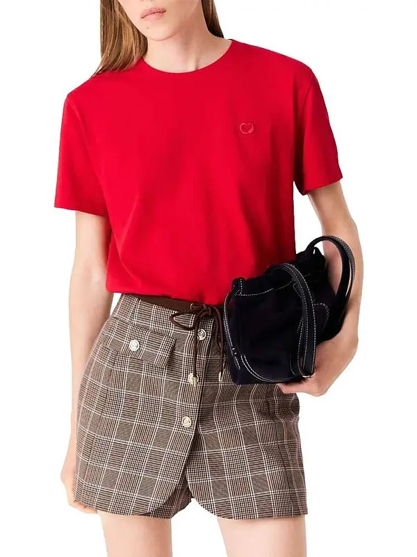 Maje Embroidered Logo T-shirt - Red