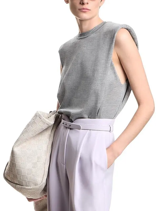 Emporio Armani Virgin Wool Knit Top - Cool Gray