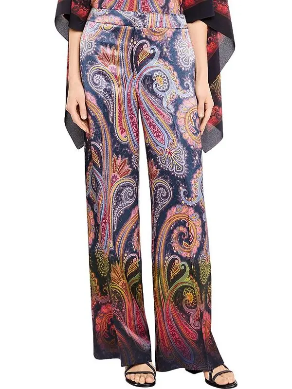 Etro Printed Paisley Wide-leg Trousers - Printed Blue
