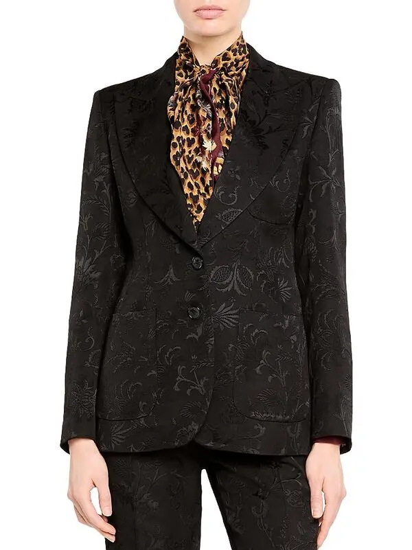 Etro Peak Lapel Fitted Jacket - Black