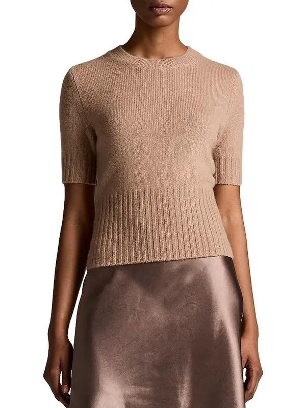 Vince Wool Cashmere Ribbed Sweater - Toffee