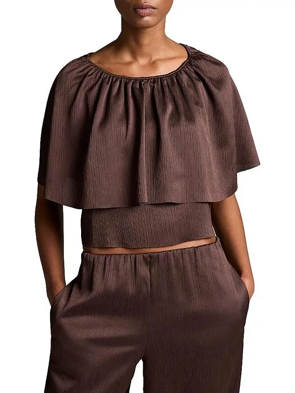Vince Plisse Cape Top - Iron