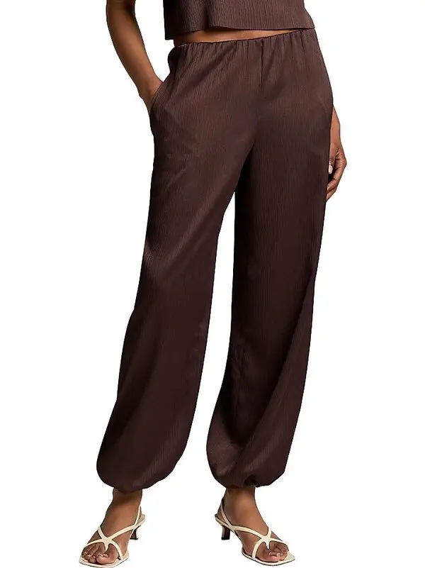 Vince Mid Rise Plisse Drawcord Hem Pants - Iron