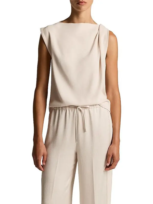 Vince Draped Shoulder Sleeveless Top - Blush Cloud