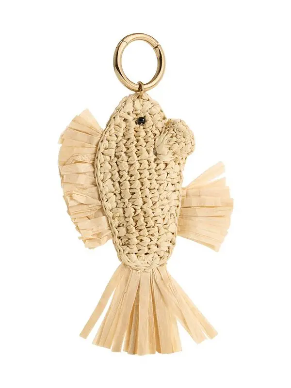 Madewell Crochet Fish Charm With Gold Tone Clasp - Natural Multi