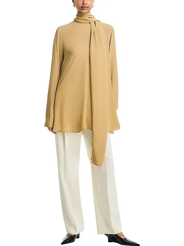 TOTEME Draped Scarf Blouse - Desert