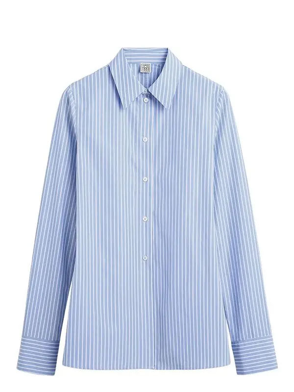 TOTEME Striped Cotton Shirt - Blue/white