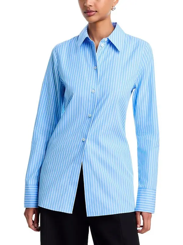 TOTEME Striped Cotton Shirt - Blue/white
