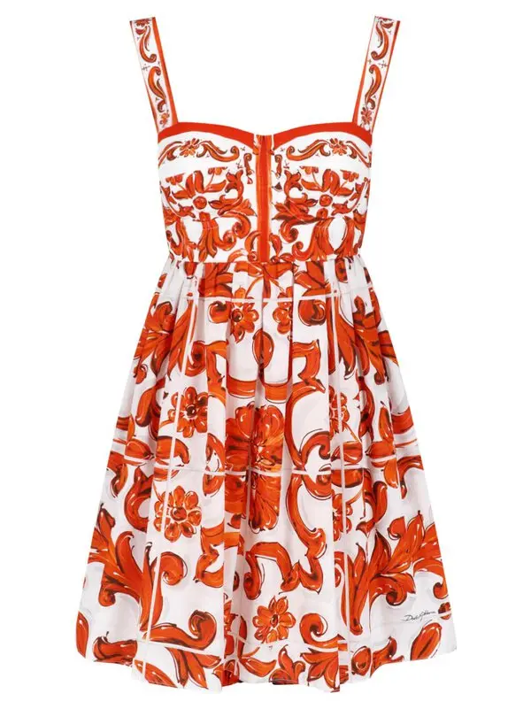 Dolce & Gabbana Printed Cotton Blend Jersey Dress - Multicolor