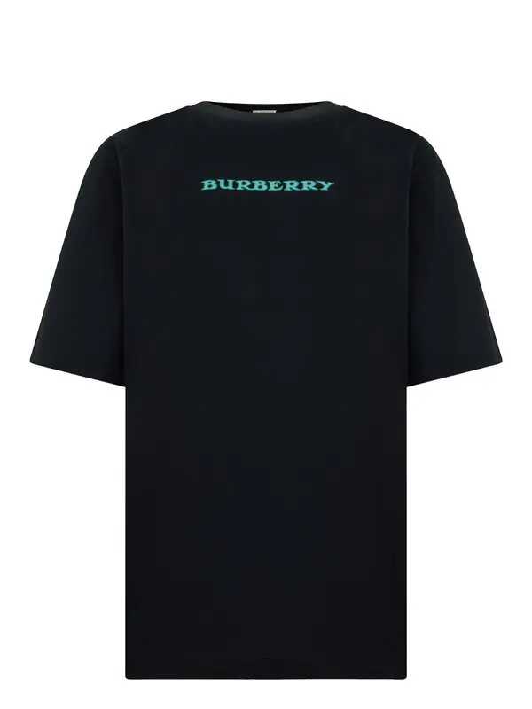 Burberry Cotton T-shirt With Graphic Application - Black