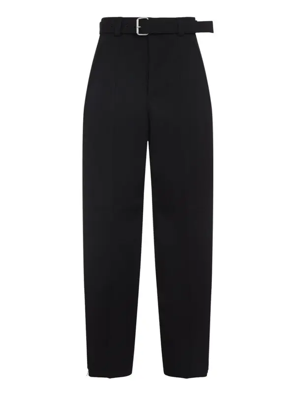 Bottega Veneta High-waisted Wool Belted Trousers - Black