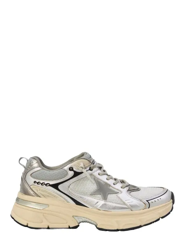 GOLDEN GOOSE Lightstar Low Top Sneakers - Silver