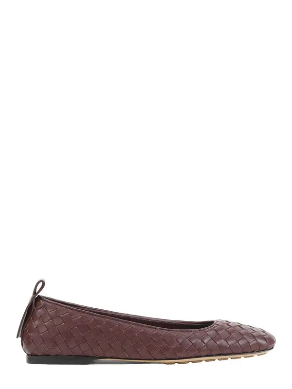 Bottega Veneta Charlotte Intrecciato Ballerina - Red