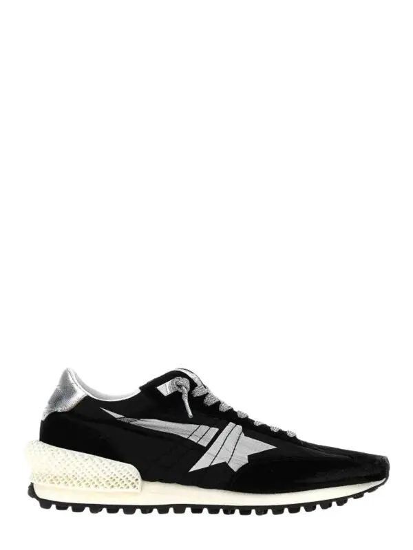 GOLDEN GOOSE Marathon Canvas Sneaker With Side Star Logo - Black