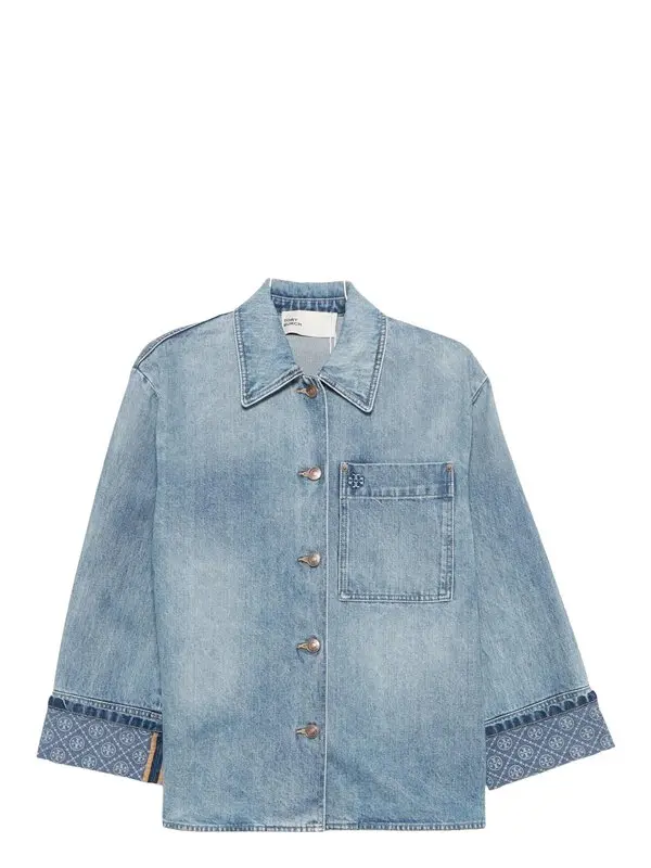 Tory Burch Cotton Denim Coat - Denim Blue