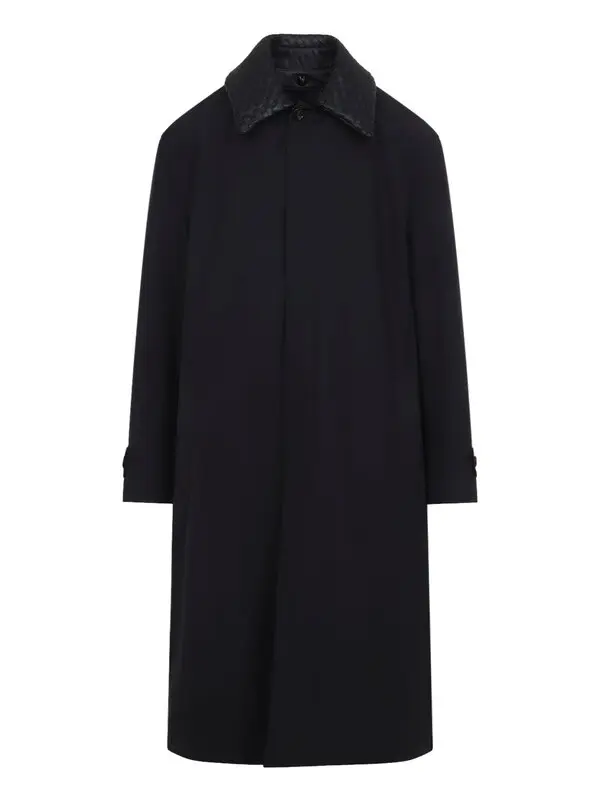 Bottega Veneta Technical Wool And Mulberry Silk Blend Trench Coat - Black