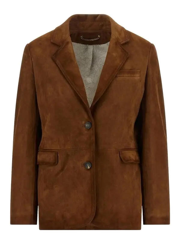 GOLDEN GOOSE Chic Sophisticated" Leather Blazer - Brown
