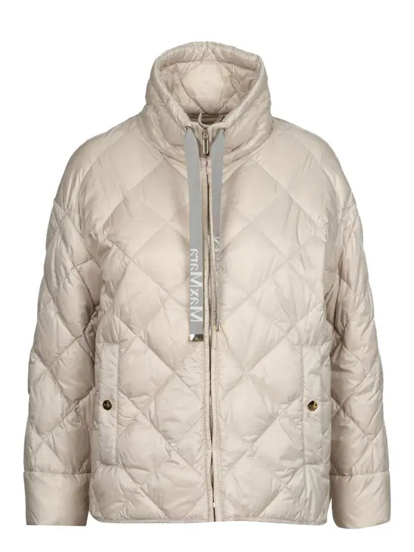 Max Mara Quilted Zip-up Coat - Beige
