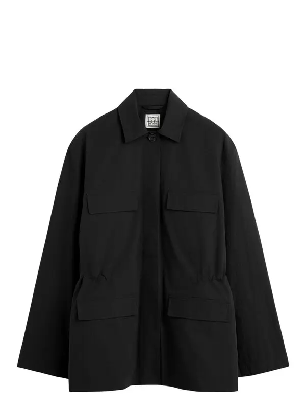 TOTEME Organic Cotton Multi-pocket Drawstring Waist Jacket - Black
