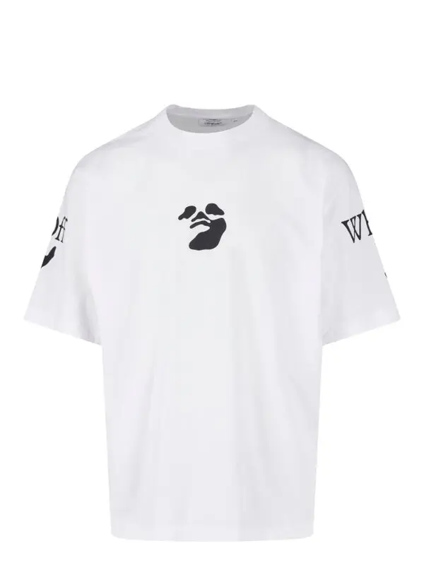 Off-White 100% Cotton Logo T-shirt - White