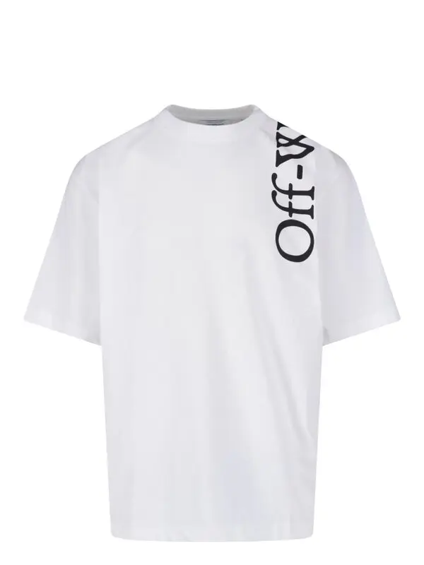 Off-White Distressed 100% Cotton Crewneck T-shirt - White