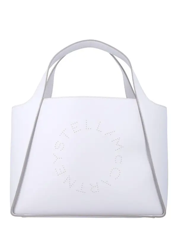 Stella McCartney Logo Studded Circular Tote Handbag - Grigio