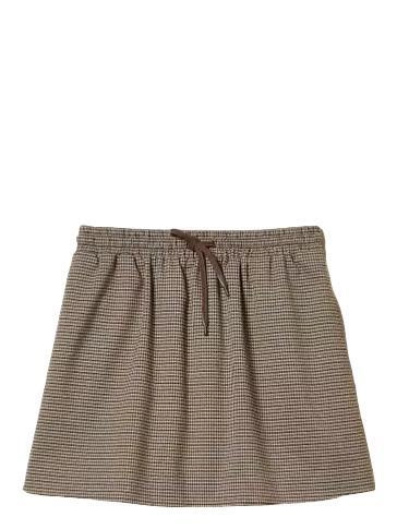TWINSET Houndstooth Pleated Mini Skirt - Oak