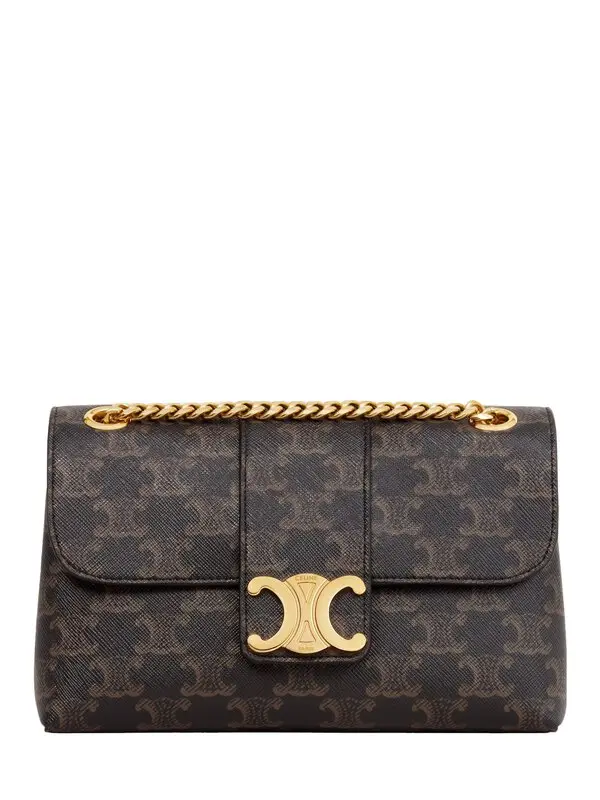 Celine Teen Sac Besace Triomphe Bag In Triomphe Canvas - Tan