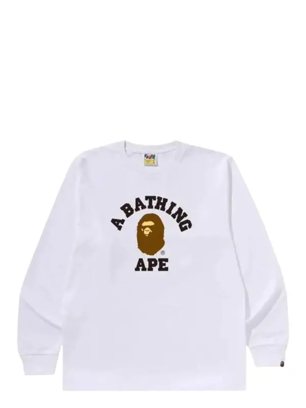 A BATHING APE College Long-sleeve T-shirt - White