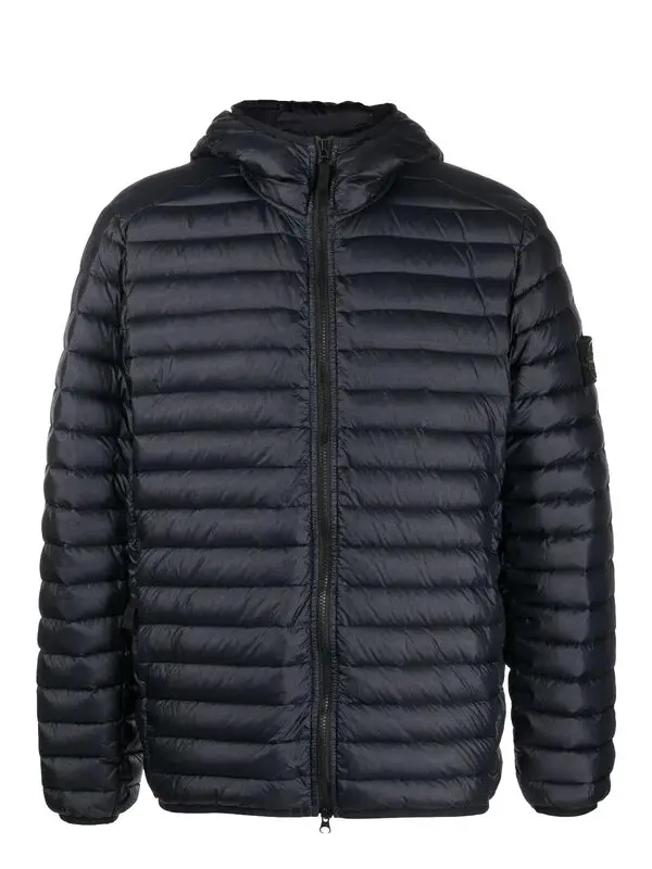 Stone Island Hooded Down Jacket - Black