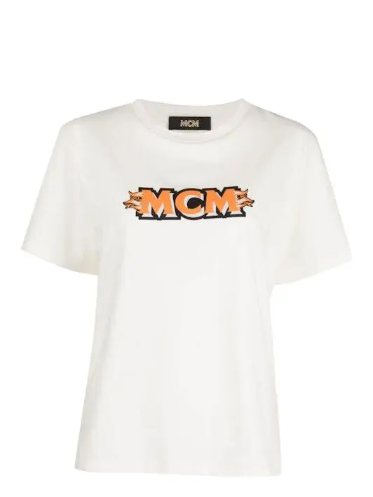 Mcm Flame Logo T-shirt - White